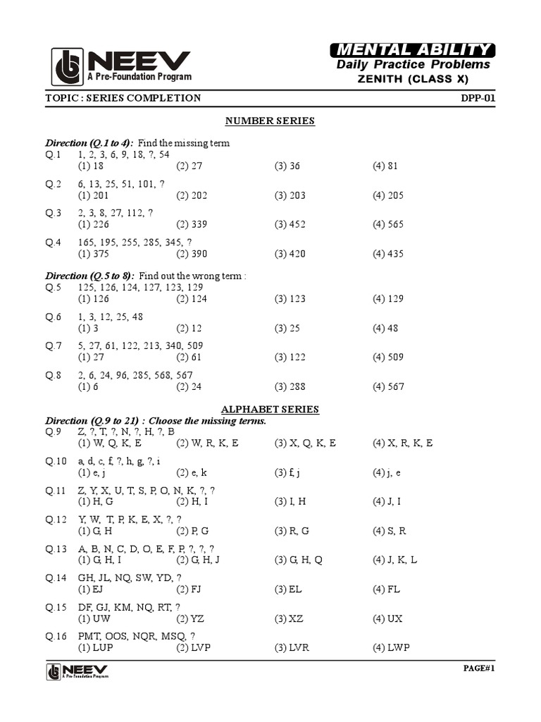 DPP (1) - MAbility - Series Completion - 10th - WA | PDF