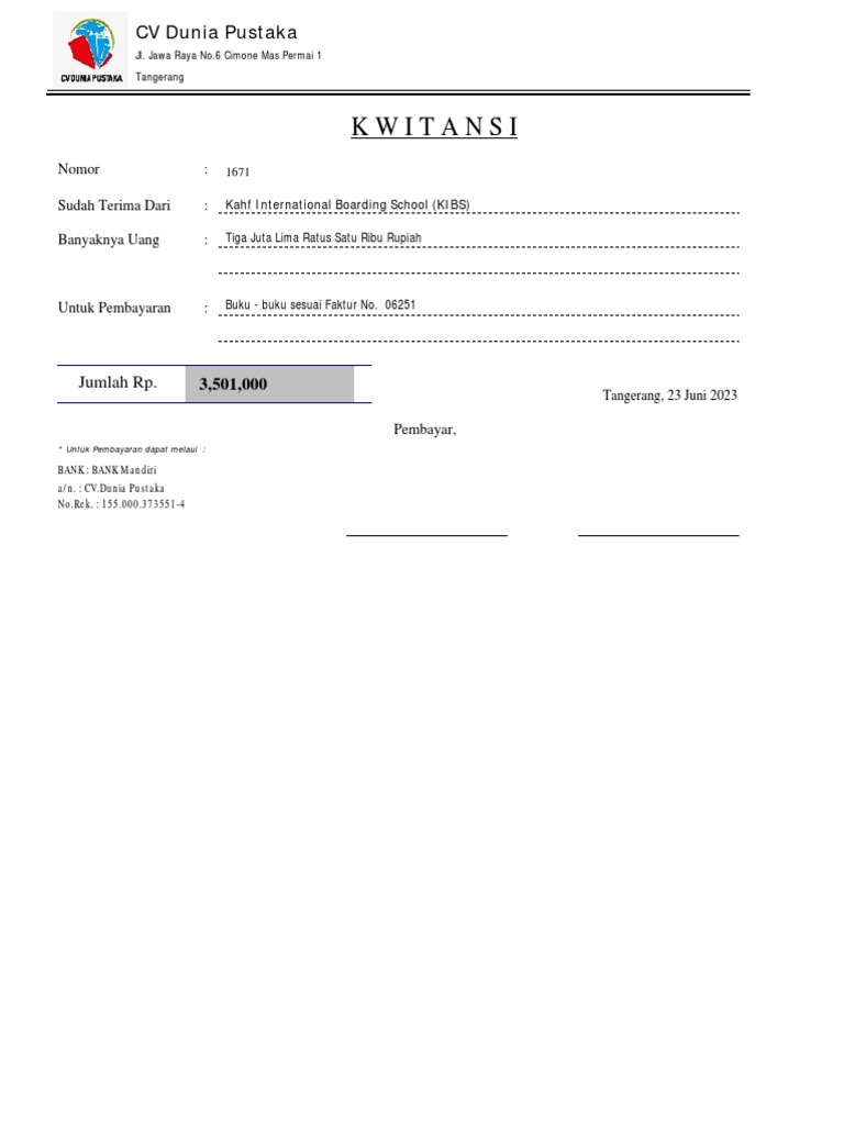 Kwitansi | PDF