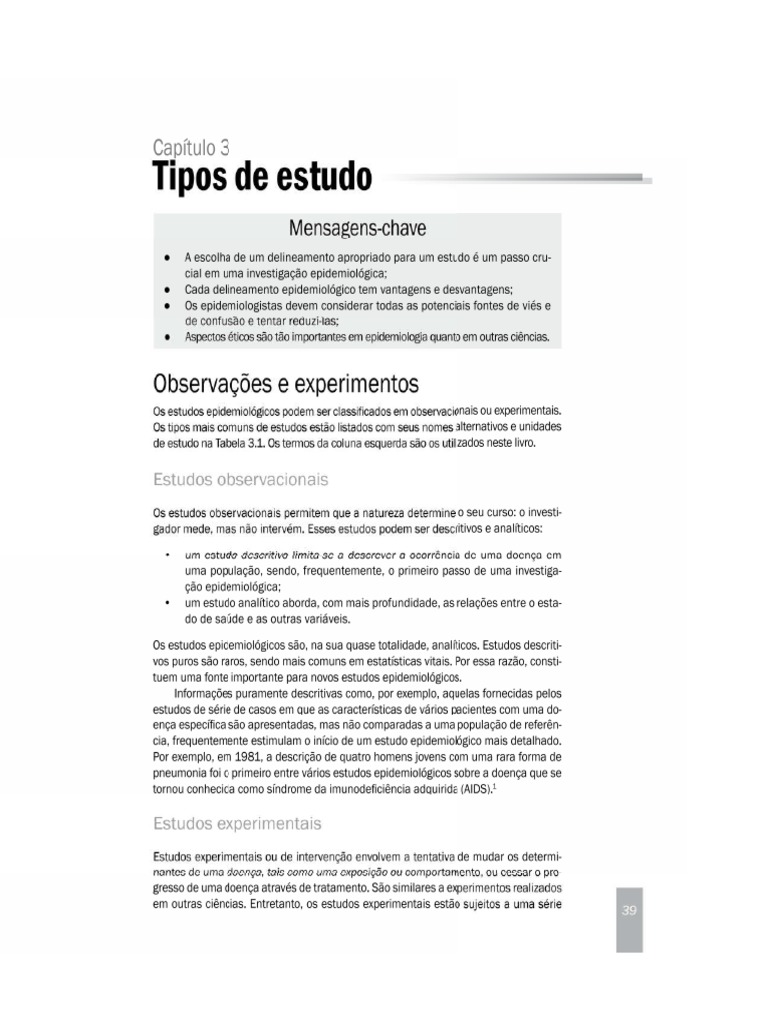 05 - Tipos de Estudos Epidemiologicos (Epidemiologia Básica) | PDF