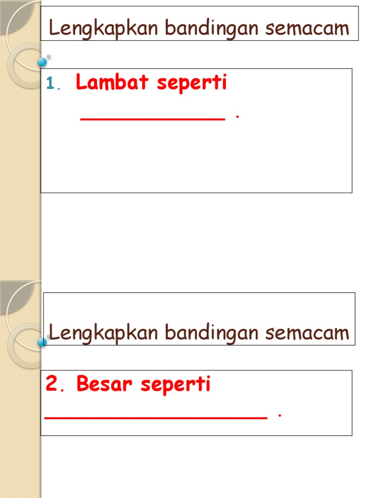 Lengkapi Bandingan Semacam | PDF