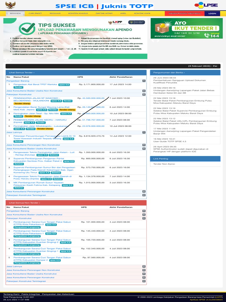 LPSE Kementerian Pekerjaan Umum Dan Perumahan Rakyat - Home | PDF