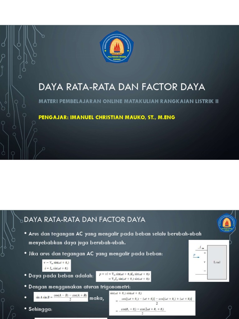 Daya Rata-Rata dan Faktor Daya AC | PDF | Sains & Matematika