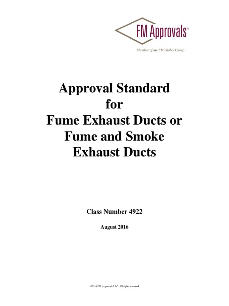 FM 4922 Fume Exhaust Ducts or Fume and Smoke Exhaust Ducts 2016 | PDF ...