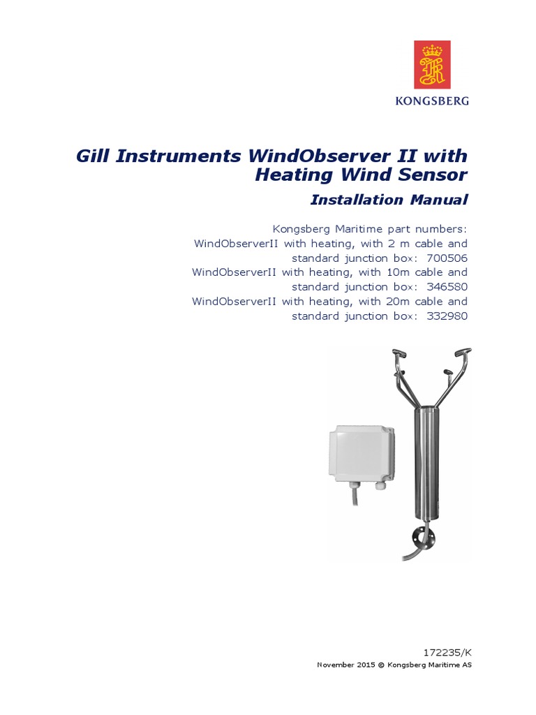 1 Gill Wind Sensor With Heating Installation Manual 172235K | PDF ...