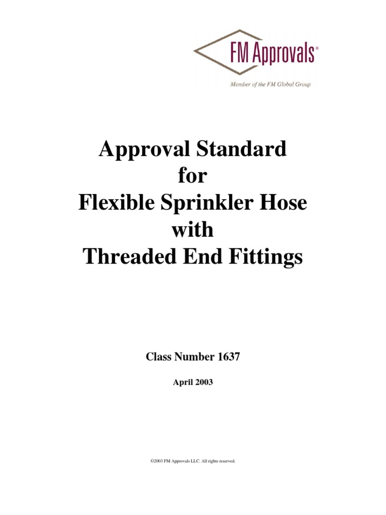 FM 1637 Flex SPRK Hose W. Threaded End Fittings 2003 | PDF ...
