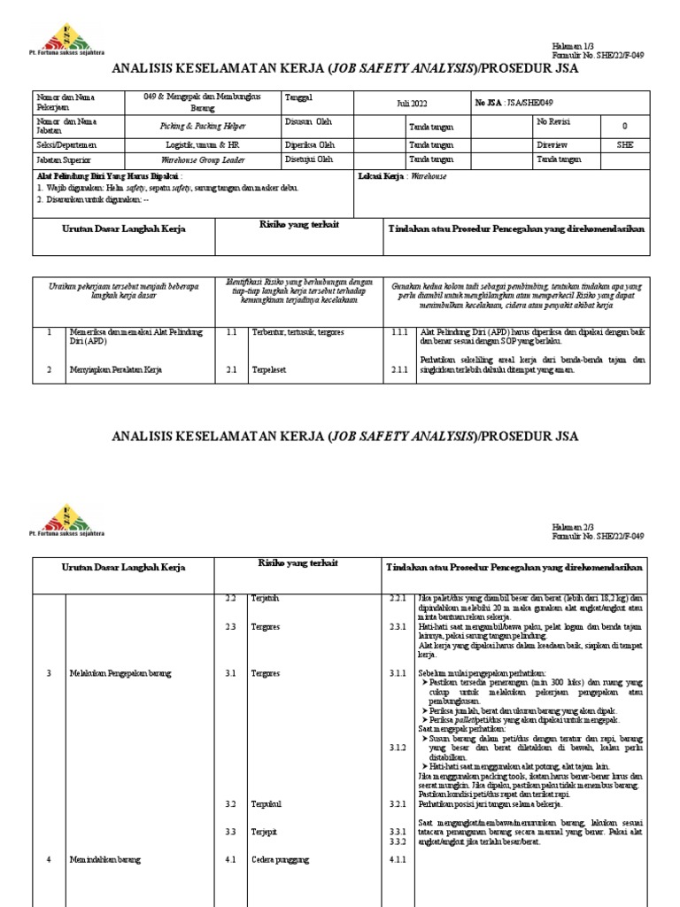 JSA Mengepak Dan Membungkus Barang | PDF