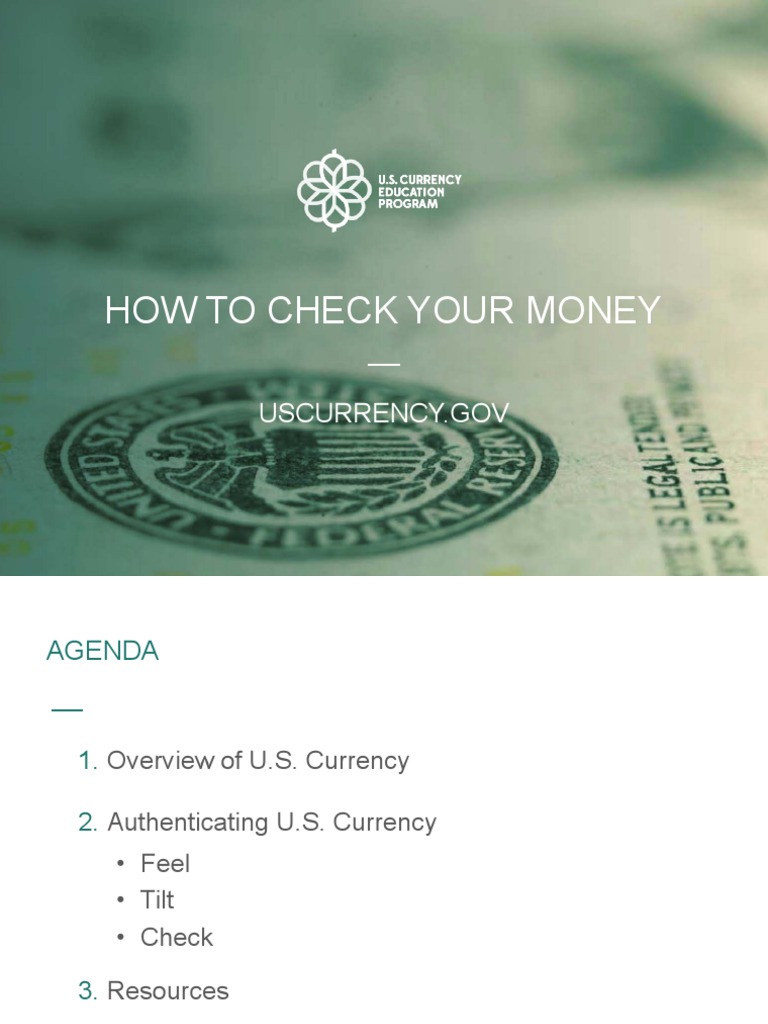 how-to-check-your-money-en | PDF | Money | Authentication