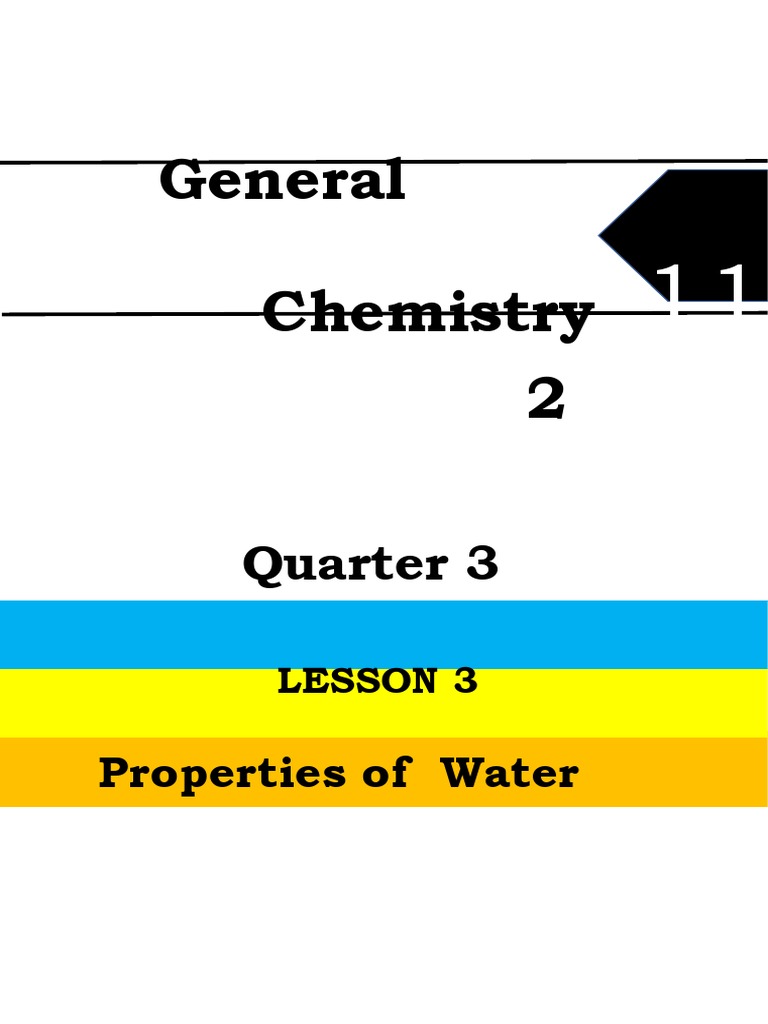 General Chemistry 2 - Q3 - SLM3 | PDF | Properties Of Water | Chemical Polarity