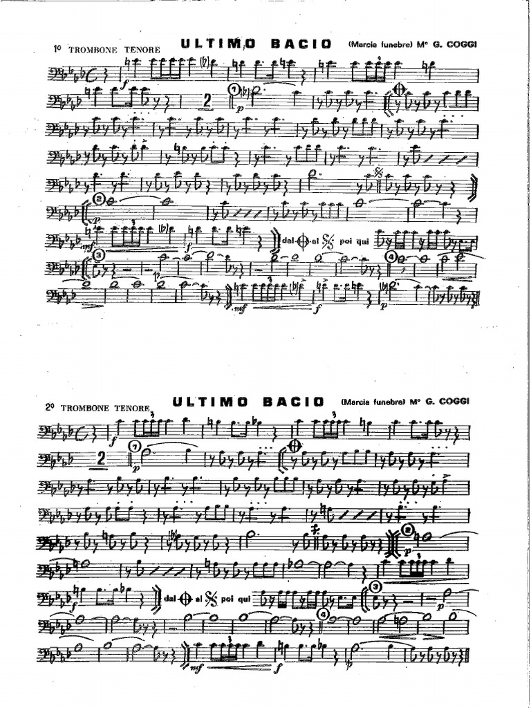 12 - 1° e 2° Trombone Tenore in chiave di Basso | PDF