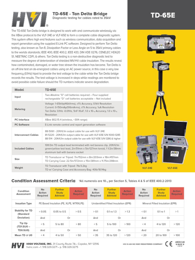 TD-65E - Tan Delta Bridge | PDF | Electrical Engineering | Electricity