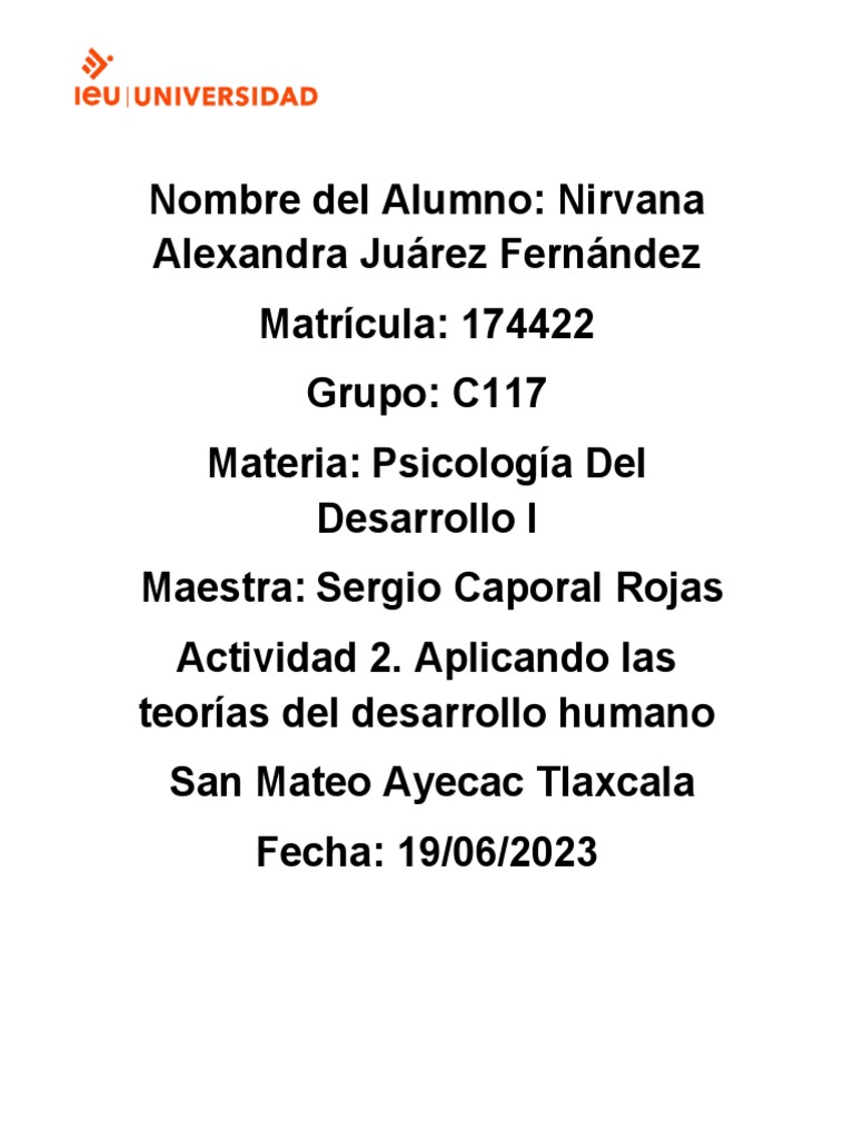 Act. 2 Psicologia Ieu .1 | PDF | Sicología | Aprendizaje