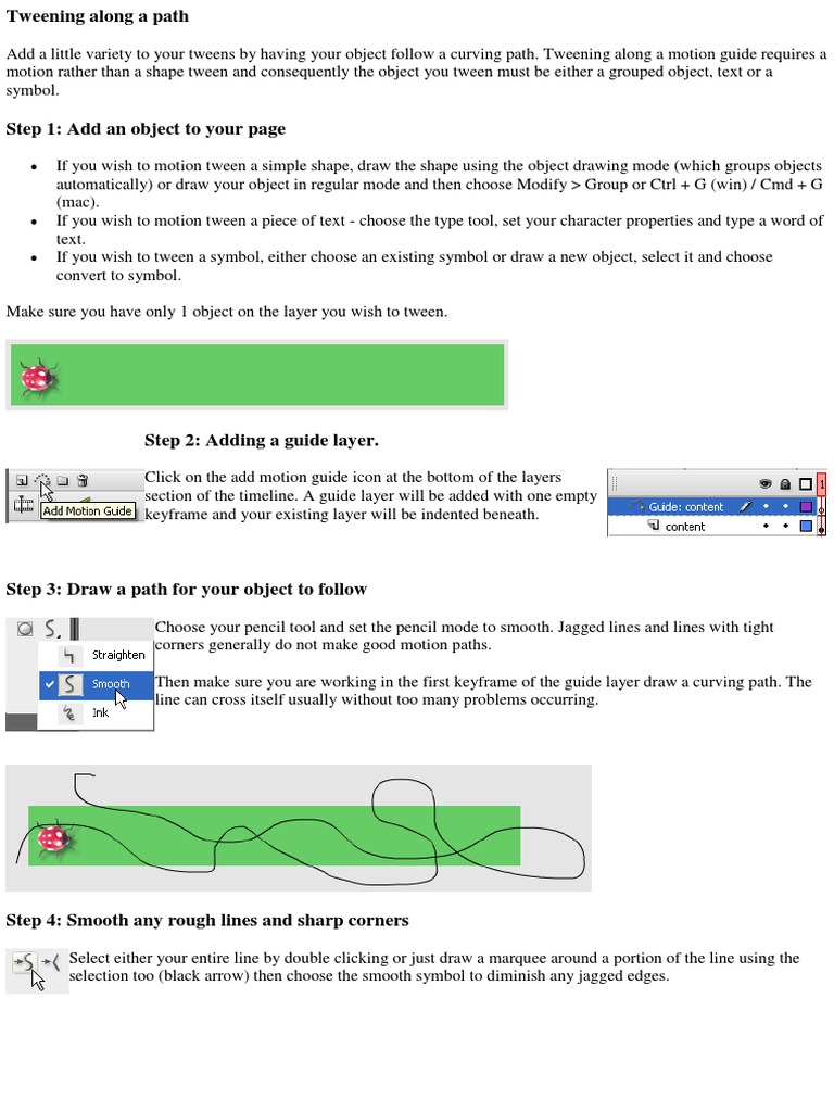 Tweening Objects Along Curved Paths | PDF | Computing