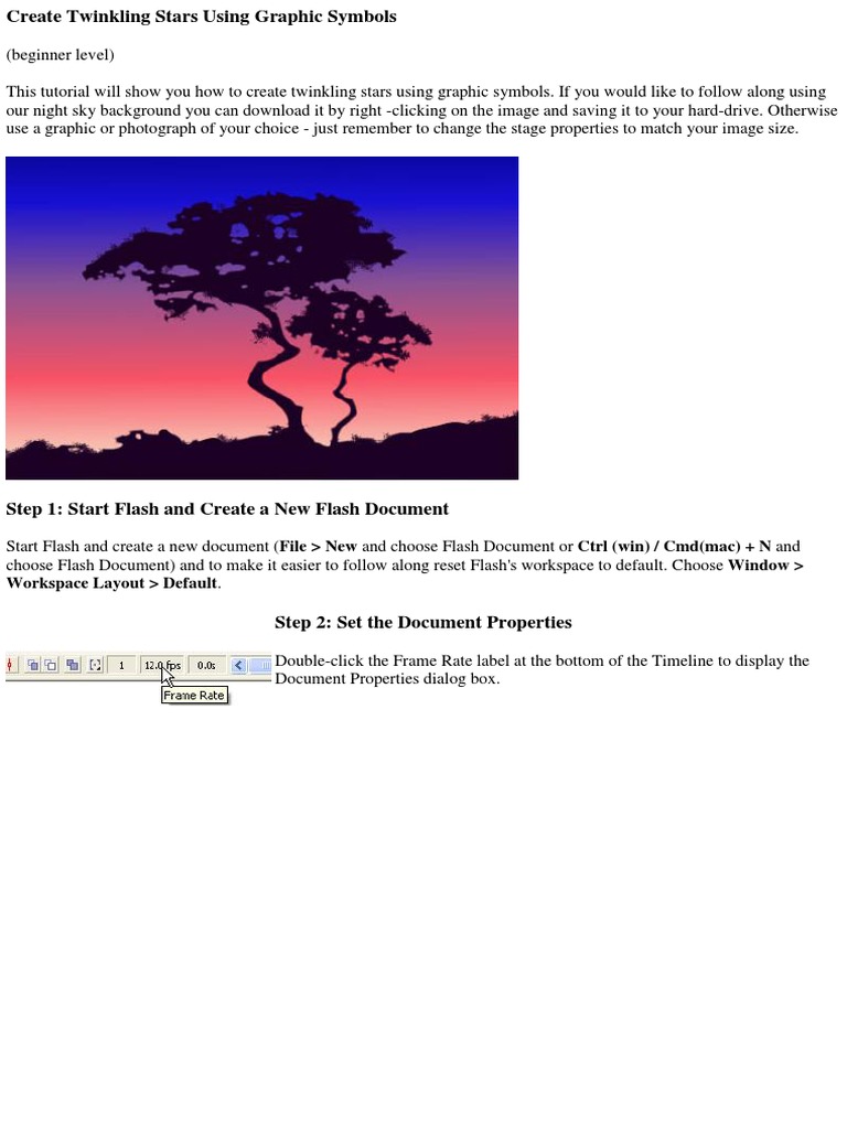 Create Twinkling Stars Using Graphic Symbols in Flash | PDF | Computing ...