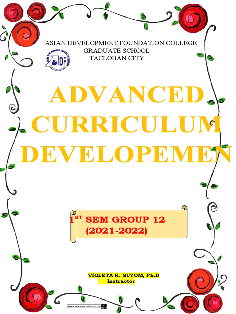 Advanced Curriculum Development | PDF | Curriculum | Teachers