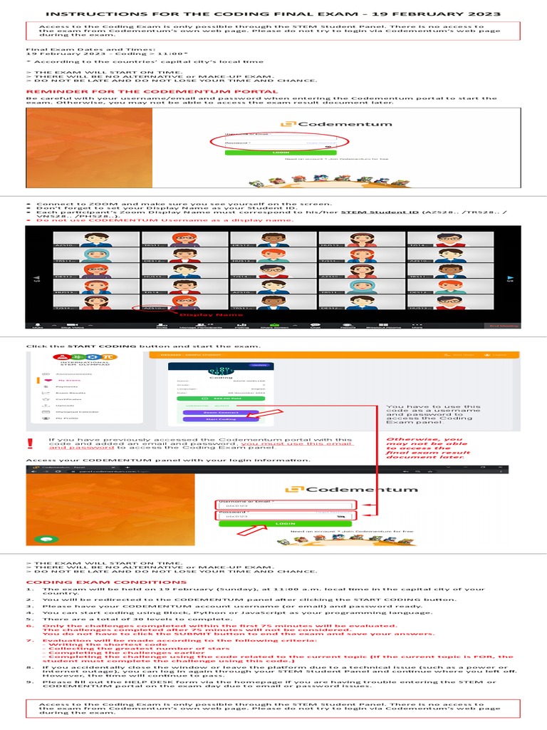Instructions For The Coding Exam F | PDF | World Wide Web | Internet & Web