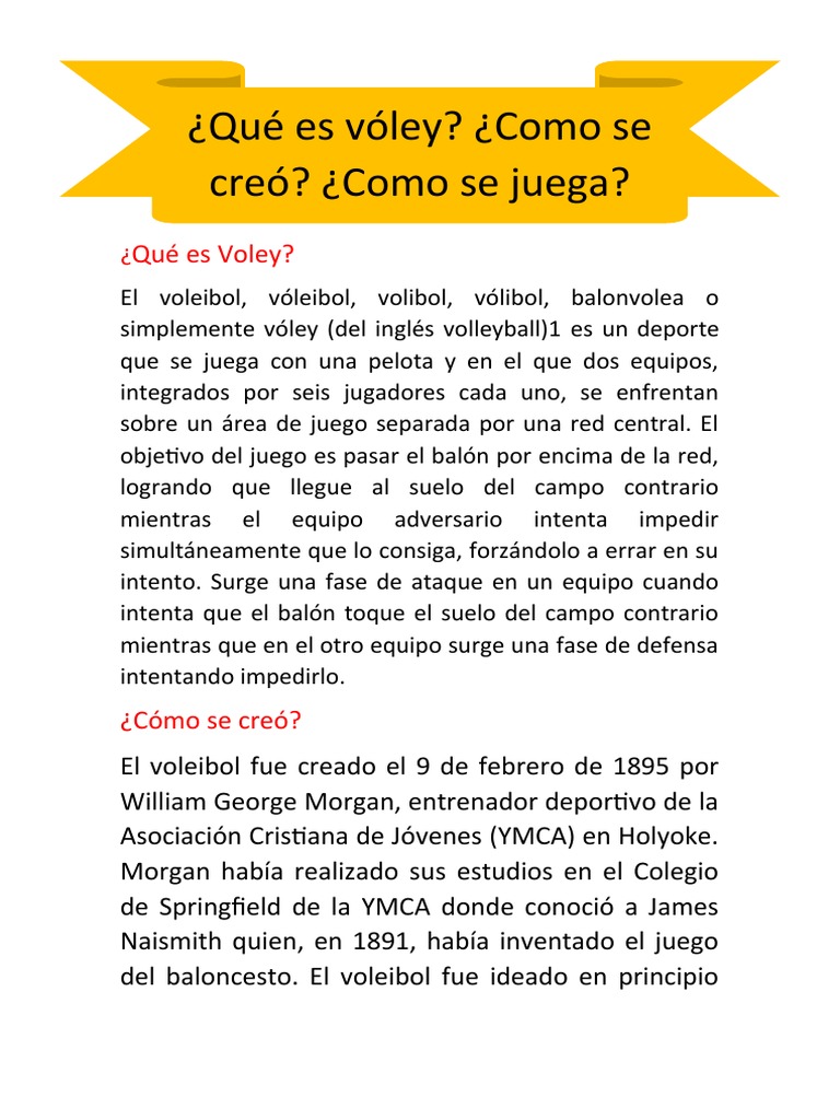 Qué Es Voley | PDF | Vóleibol | Deportes