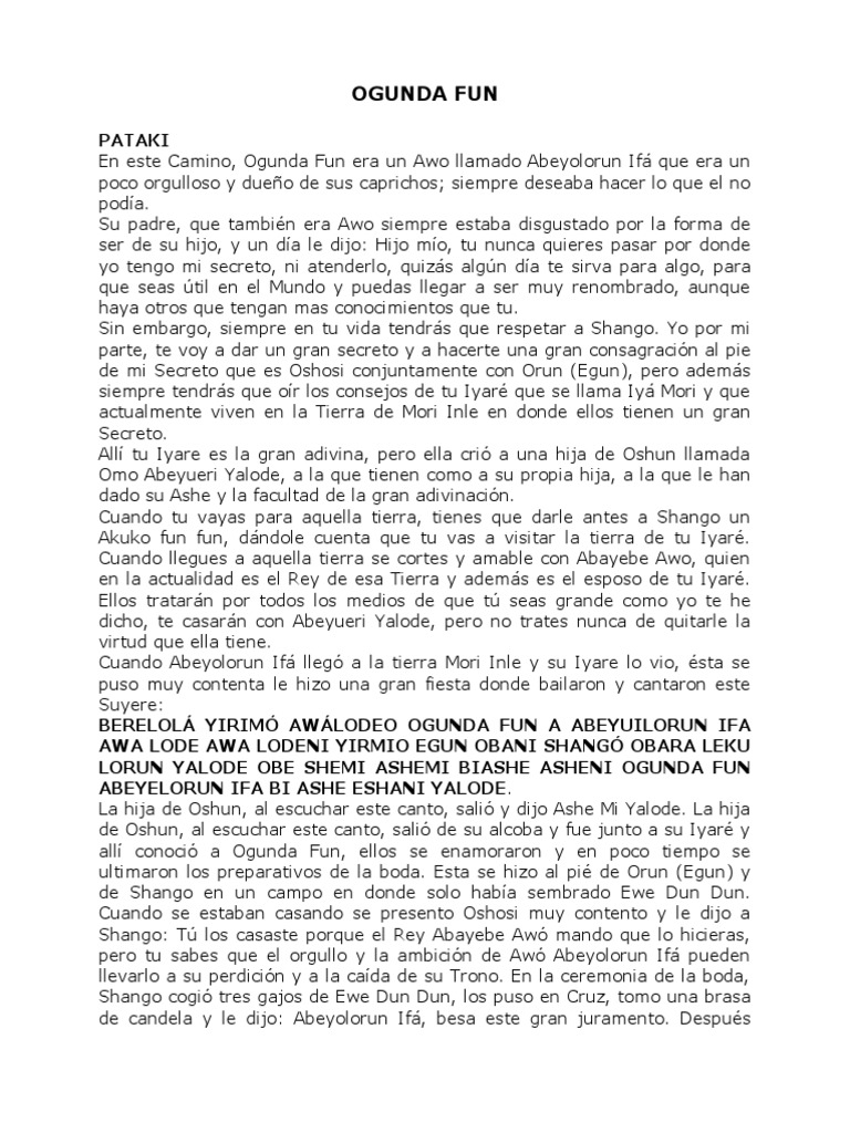 Ogunda Fun | PDF | Santeria | Religión étnica