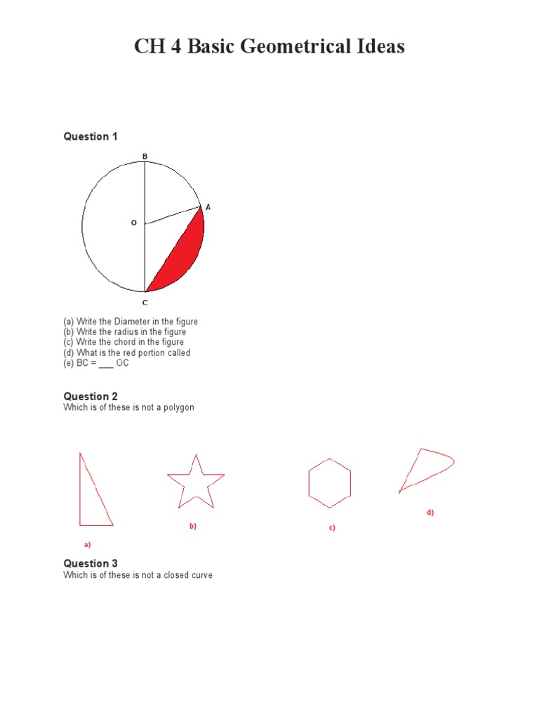 CH 4 Basic Geometrical Ideas | PDF | Teaching Methods & Materials
