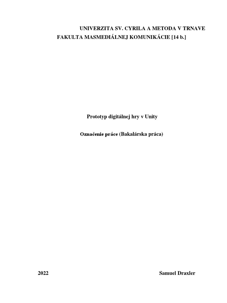 Bakalárska Práca Draxler Samuel Kópia 2 | PDF