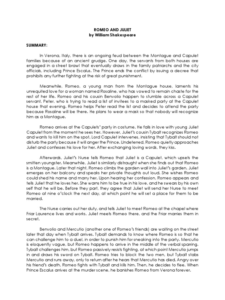 Romeo and Juliet | PDF | Characters In Romeo And Juliet | Romeo And Juliet