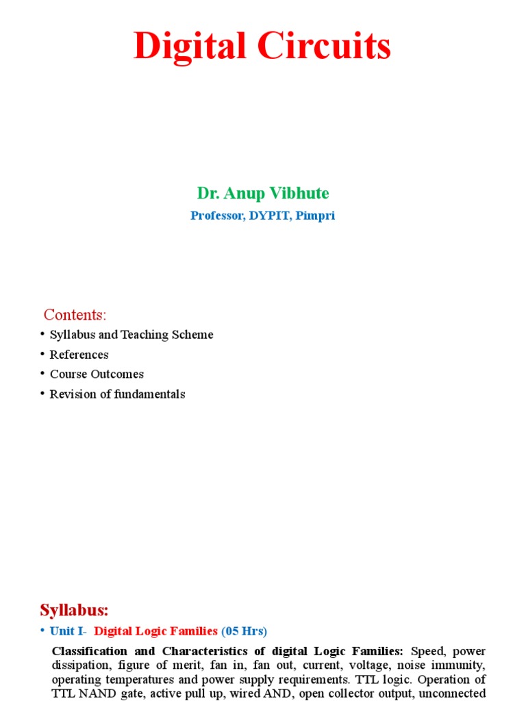 Revision of Fundamentals | PDF | Integrated Circuit | Logic Gate