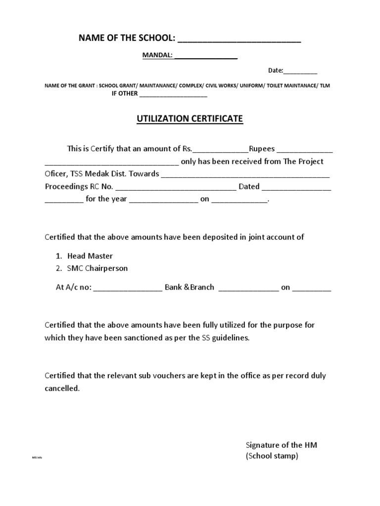 UC Formats For TS Govt Schools | PDF | Finance & Money Management