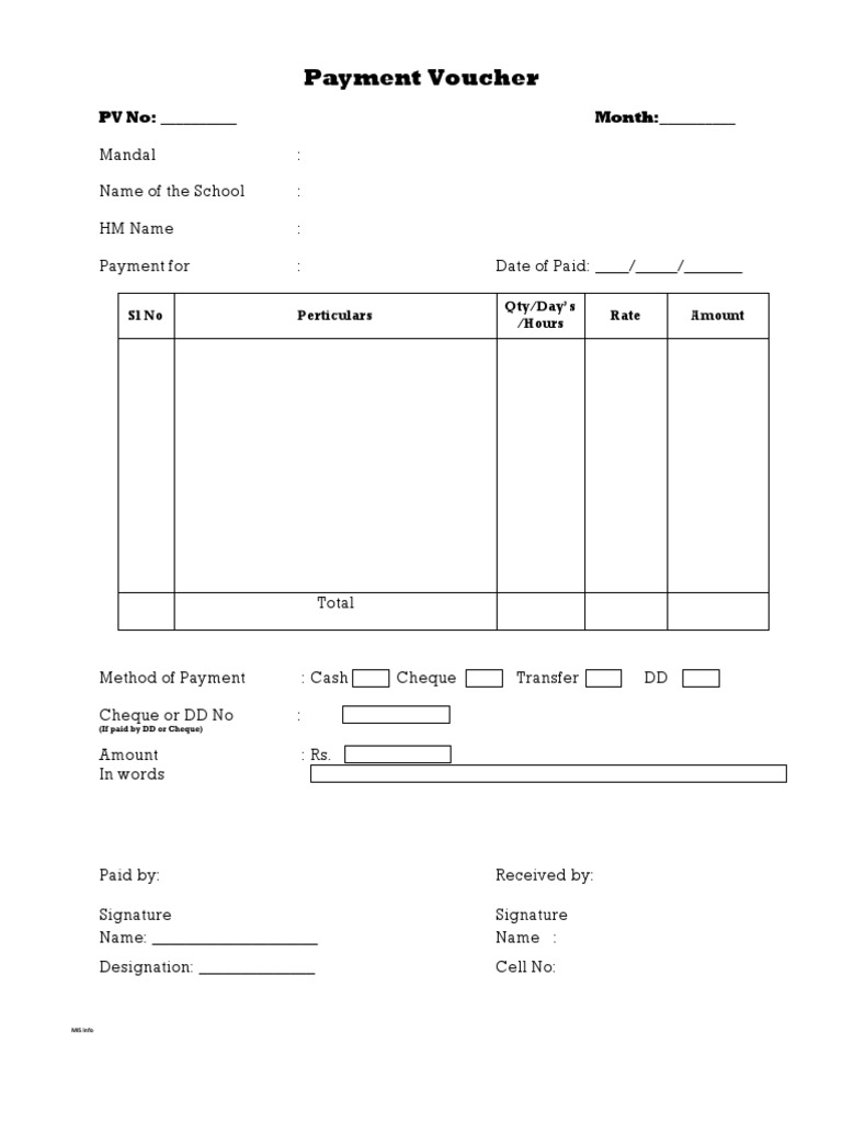 Payment Voucher Formats For TS Schools | PDF