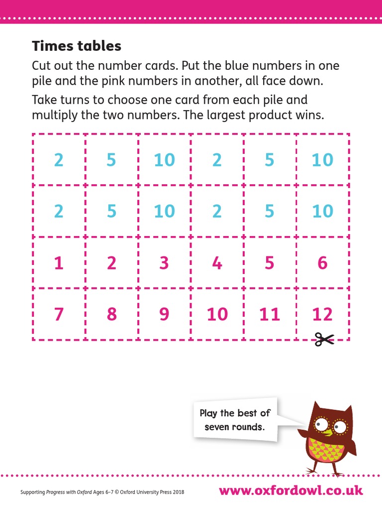 6 and 7 Times Tables Game | PDF