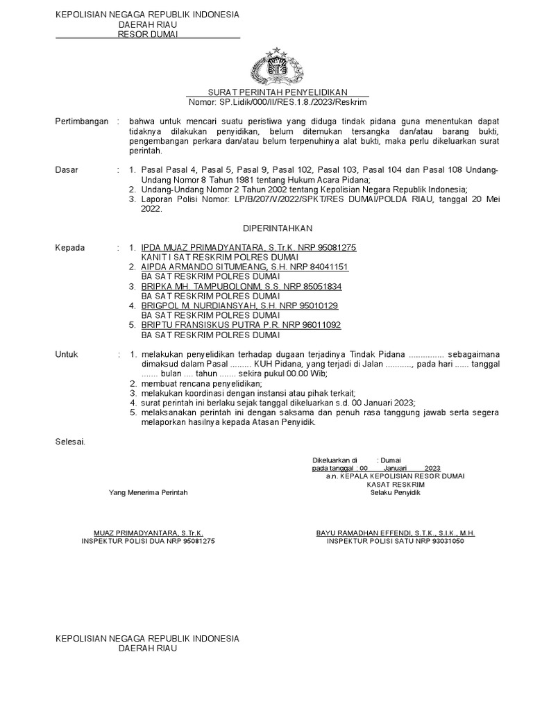 SP Lidik, SP Gas | PDF