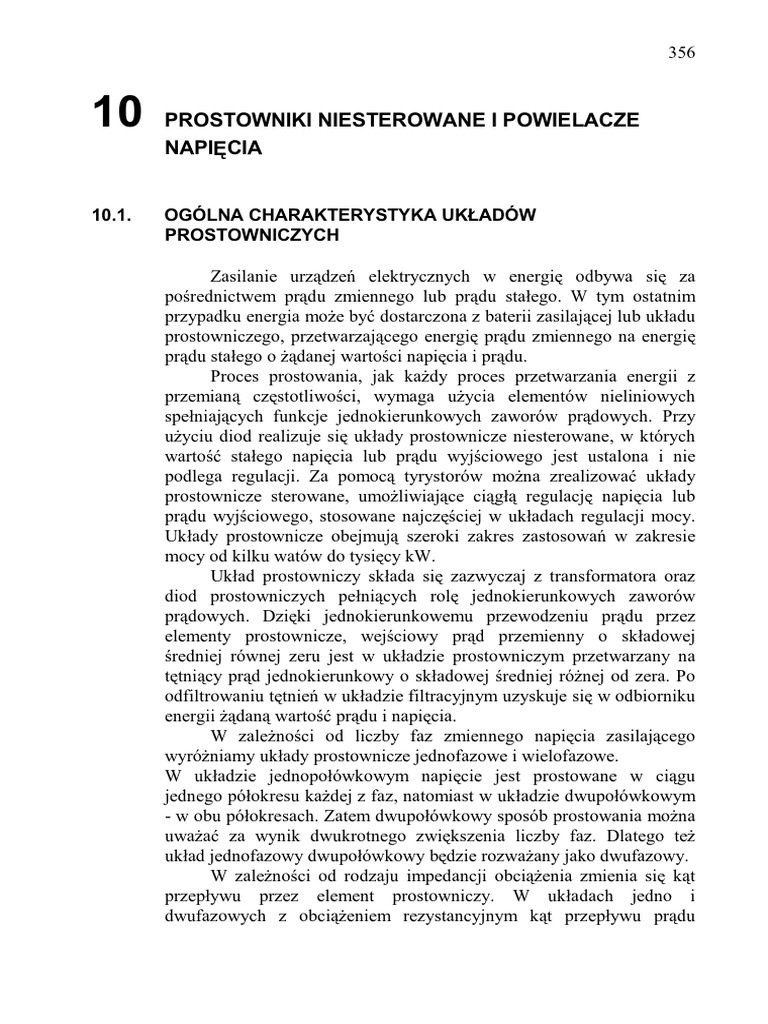 10 - Prostowniki Niesterowane I Powielacze Napiecia | PDF