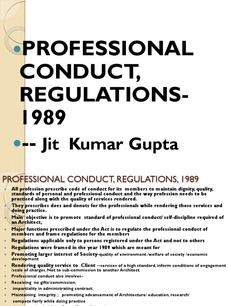 307.3 (Conduct Regulations) | PDF | Architect | Employment