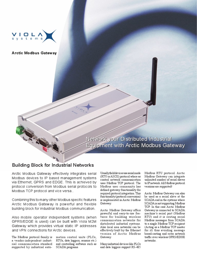 Arctic Modbus Gateway | PDF | Computer Network | General Packet Radio ...