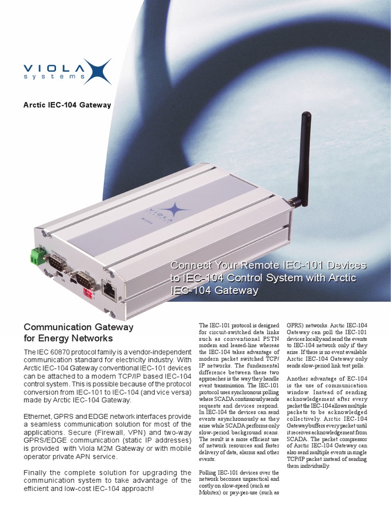 Arctic IEC-104 Gateway | PDF | Computer Network | General Packet Radio ...