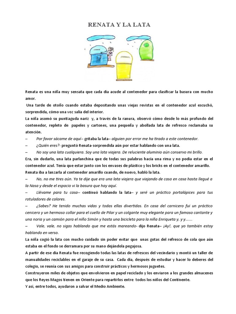 RENATA Y LA LATA - Cuento Sobre El Reciclaje | PDF | Arte