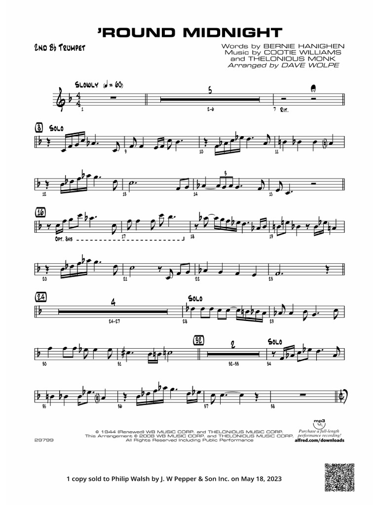 Round Midnight 2nd B-Flat Trumpet | PDF