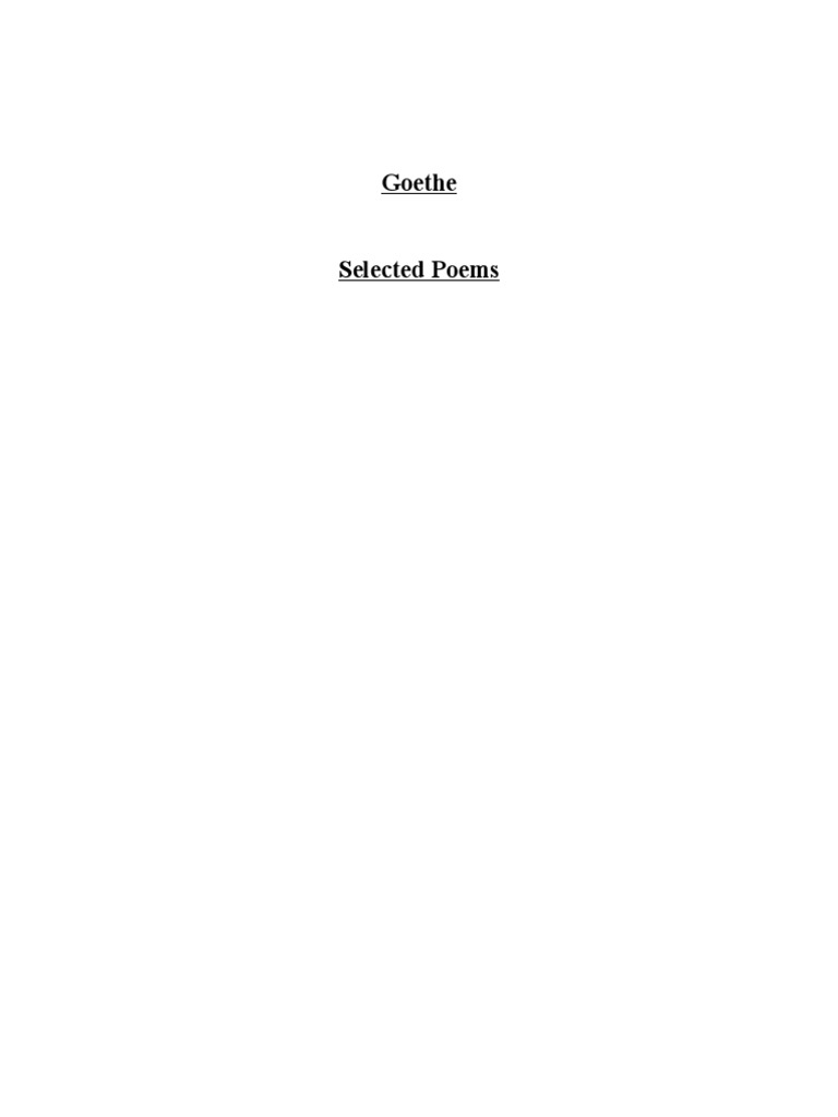 Goethe Poems | PDF | Love | Heaven