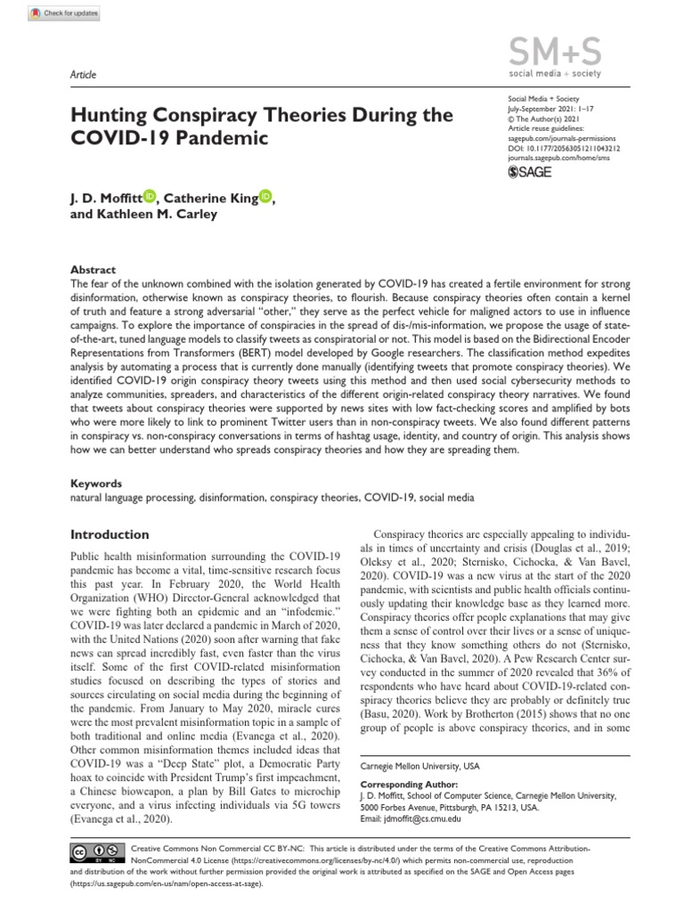 Moffitt Et Al 2021 Hunting Conspiracy Theories During The Covid 19 ...