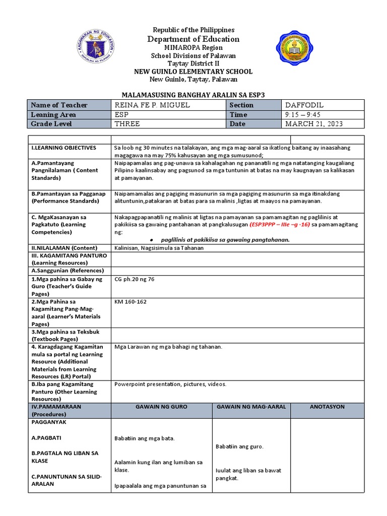 Co1 Lesson Plan 2023 | PDF