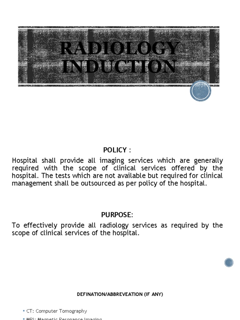 Radiology Induction Policy Overview | PDF