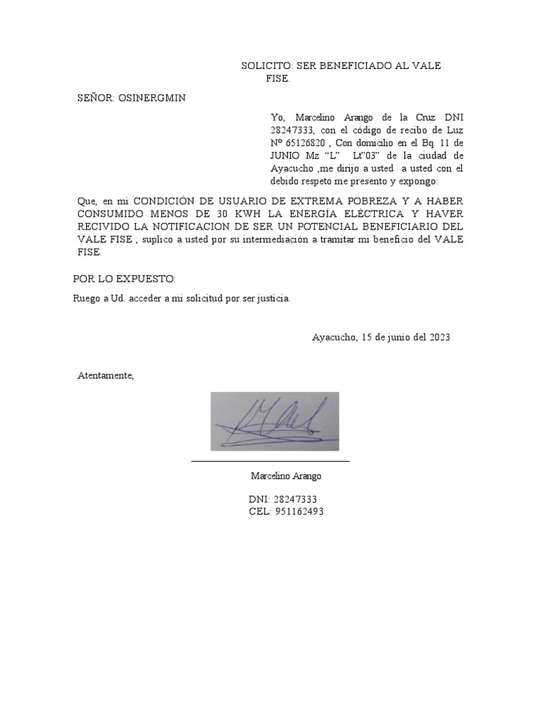 Solicitud A Ositran | PDF