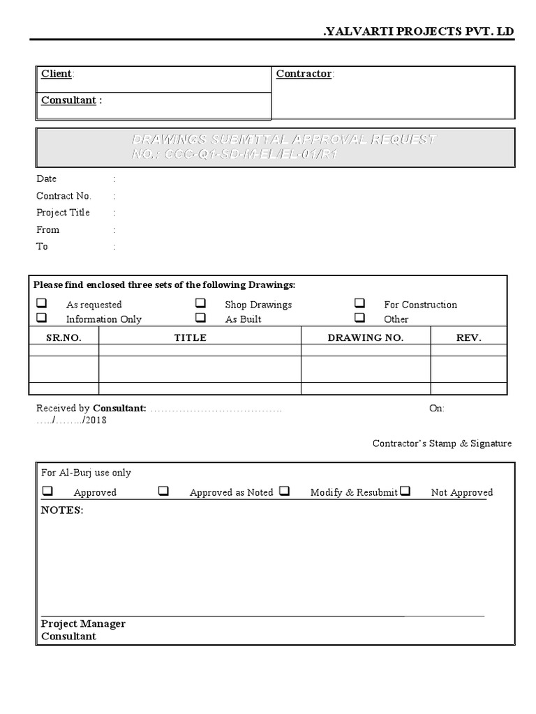 Drawings Submittal Approval Request | PDF | Technology & Engineering