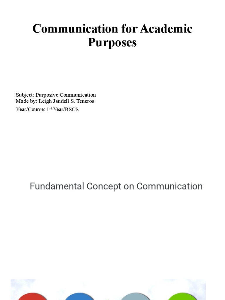 Communication For Academic Purposes | PDF