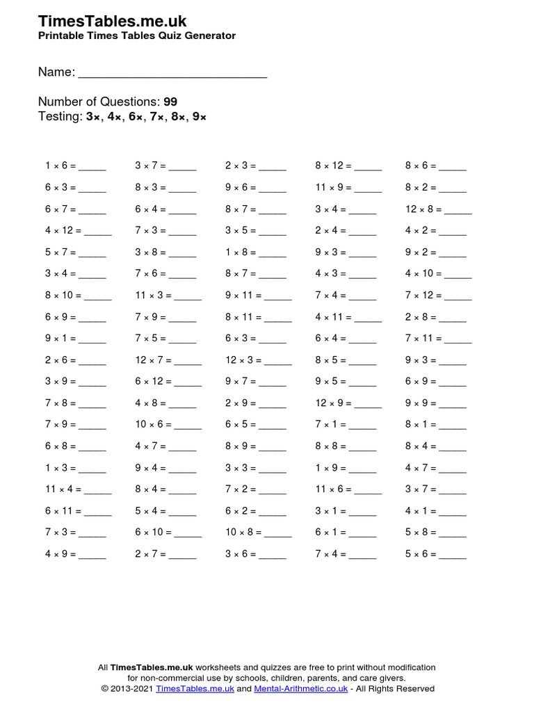 Timestables Me Uk1 | PDF | Teaching Methods & Materials