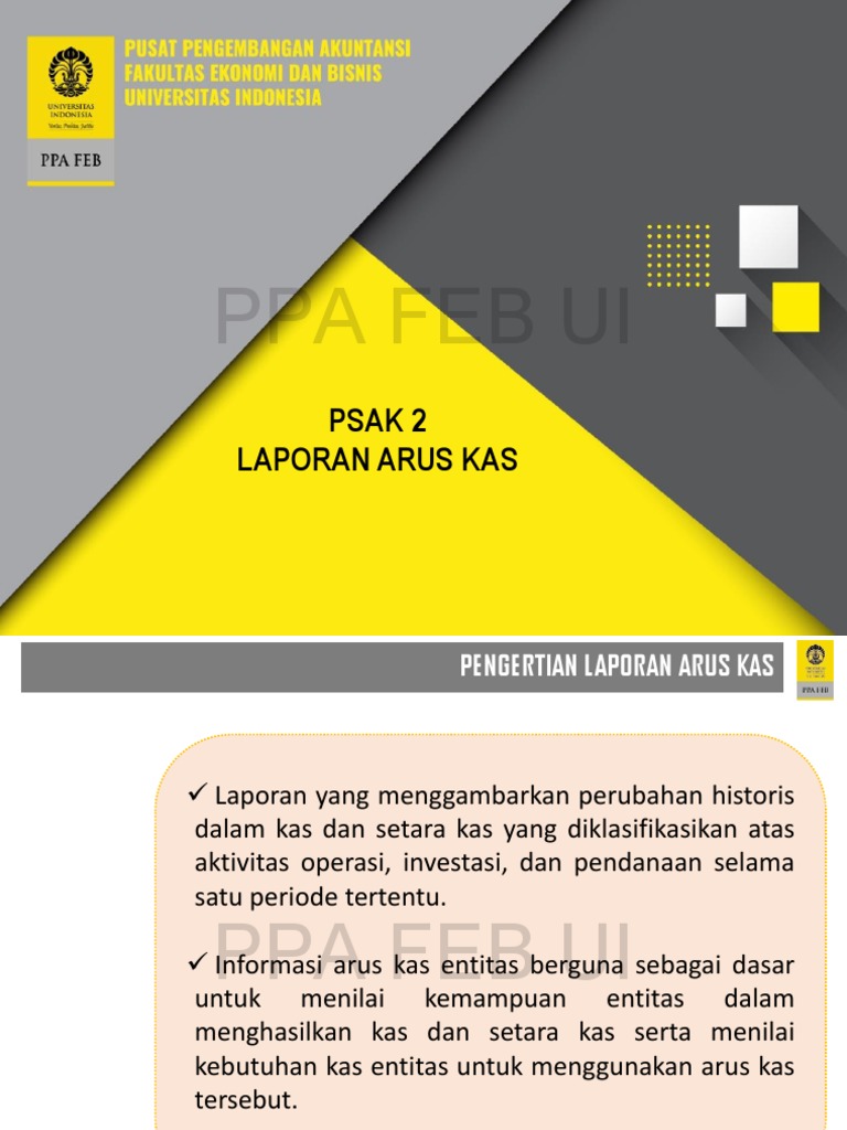 Laporan Arus Kas Menurut PSAK 2 | PDF | Pengelolaan Keuangan & Uang