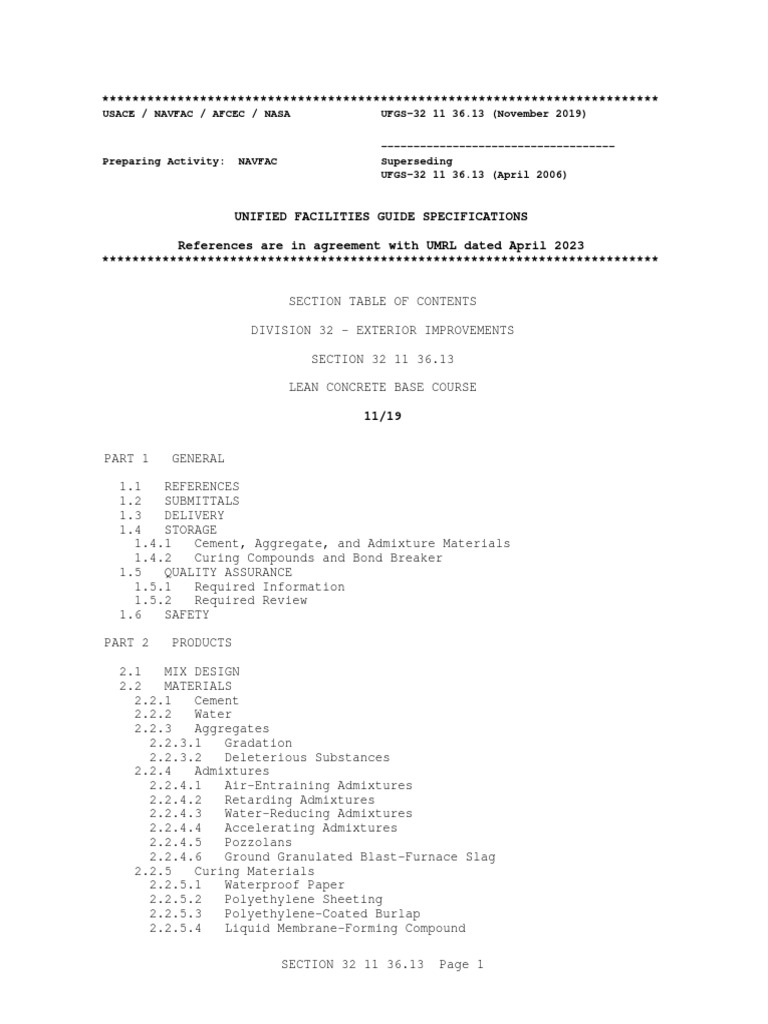 Ufgs 32 11 36.13 | PDF | Concrete | Construction Aggregate