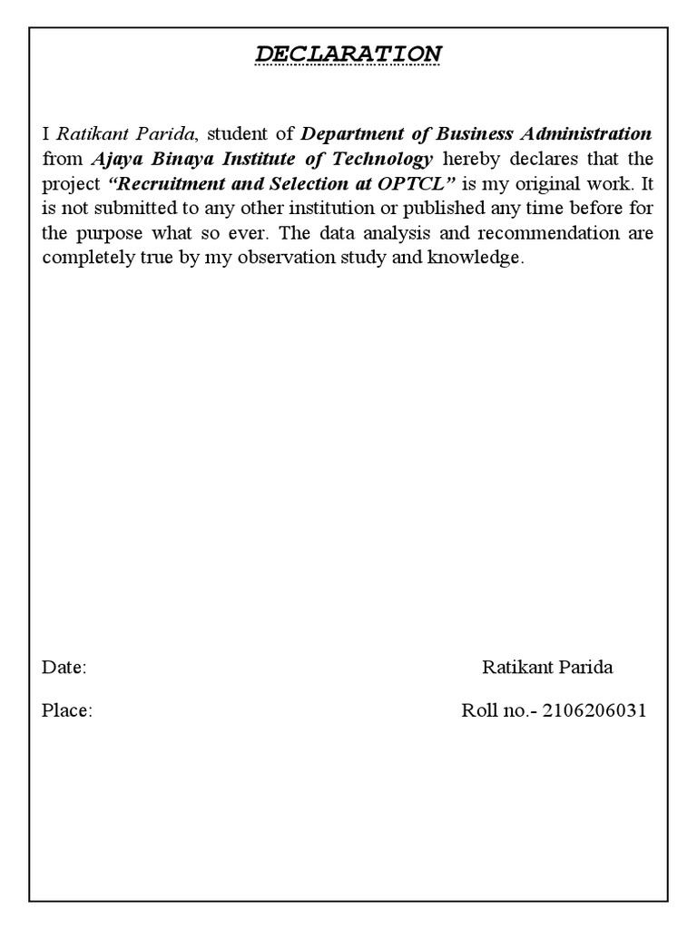 (Recruitment & Selection Process) Project, ABIT College | PDF ...