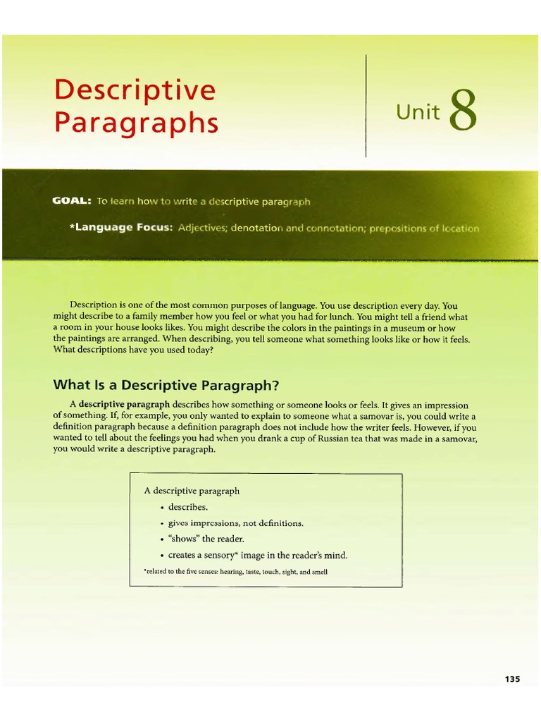 Descriptive Paragraph | PDF
