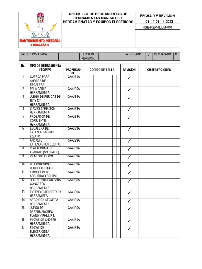Check Lis Herramientas 2023 | PDF | Bienes manufacturados