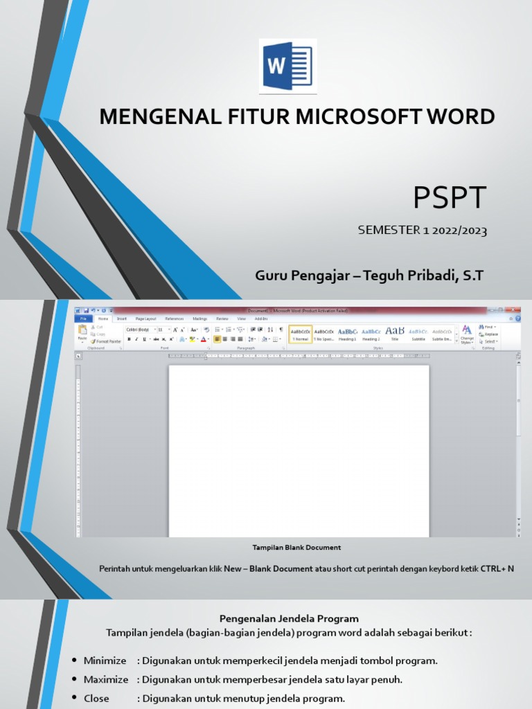 Mengenal Fitur Microsoft Word | PDF | Seni & Disiplin Bahasa | Kajian ...