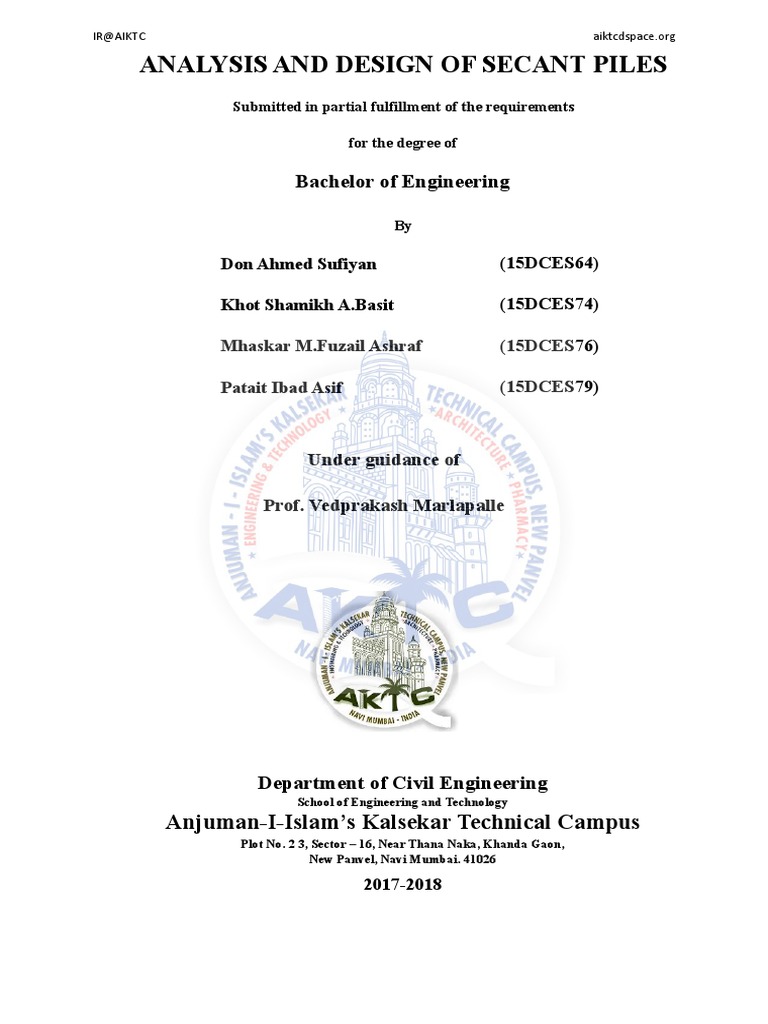 Analysis and Design of Secant Piles | PDF | Deep Foundation | Geotechnical Engineering